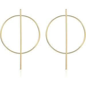 Jewelry | Big Circle Bar Hoop Earrings Gold Plated Vintage Creative ...